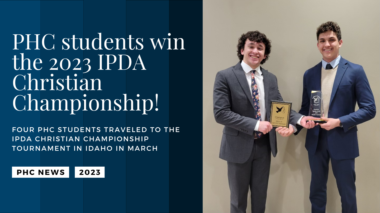 PHC students win the 2023 International Public Debate Association ...